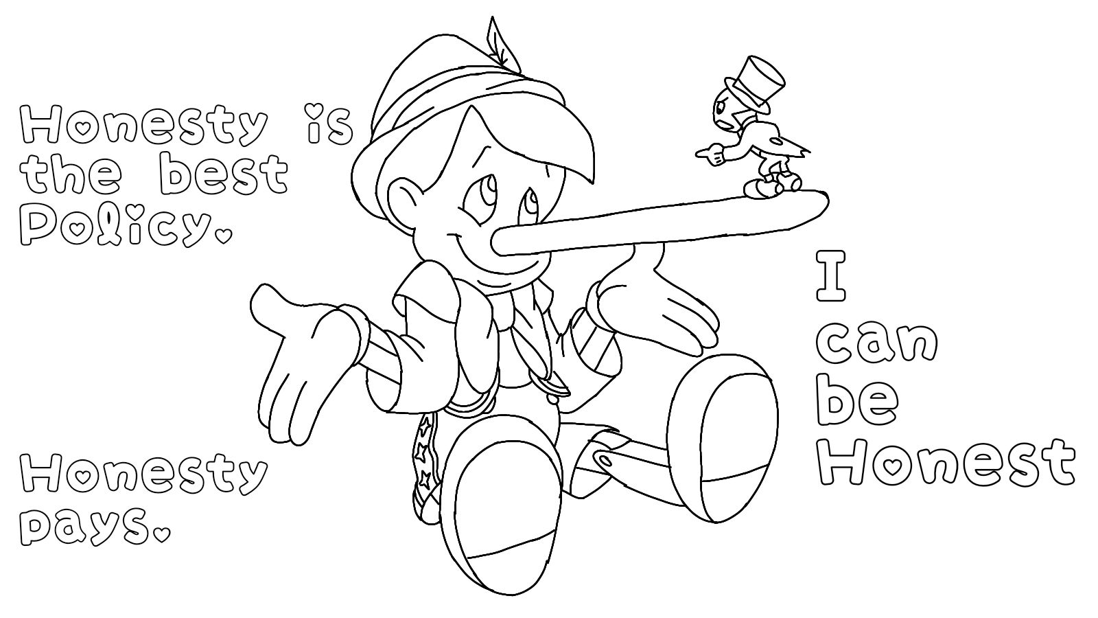 Coloring Honesty Honest Integrity Activities Sheet Template Fair Sketch ...