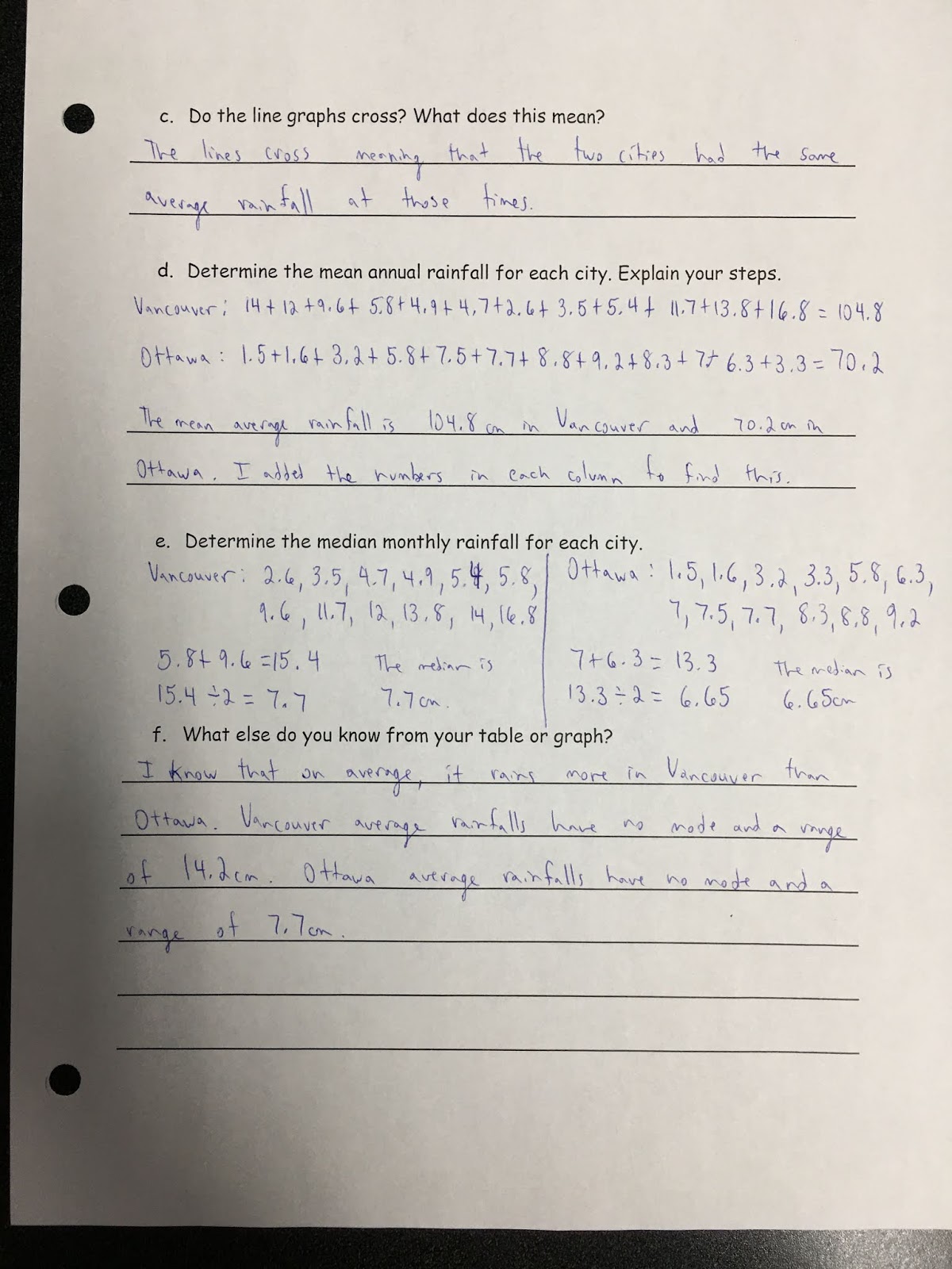 Mr. Conte's Grade 6 Class: Math Review Answer Key
