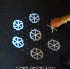 Rangoli - 11 dots designs with steps