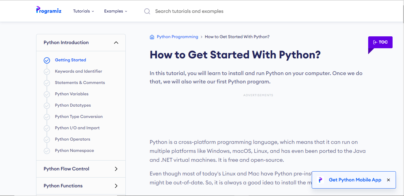 Top 10 Python Learning Website