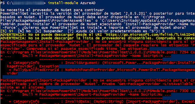 Windows Powershell Error Instalar Nuget Sysadmit