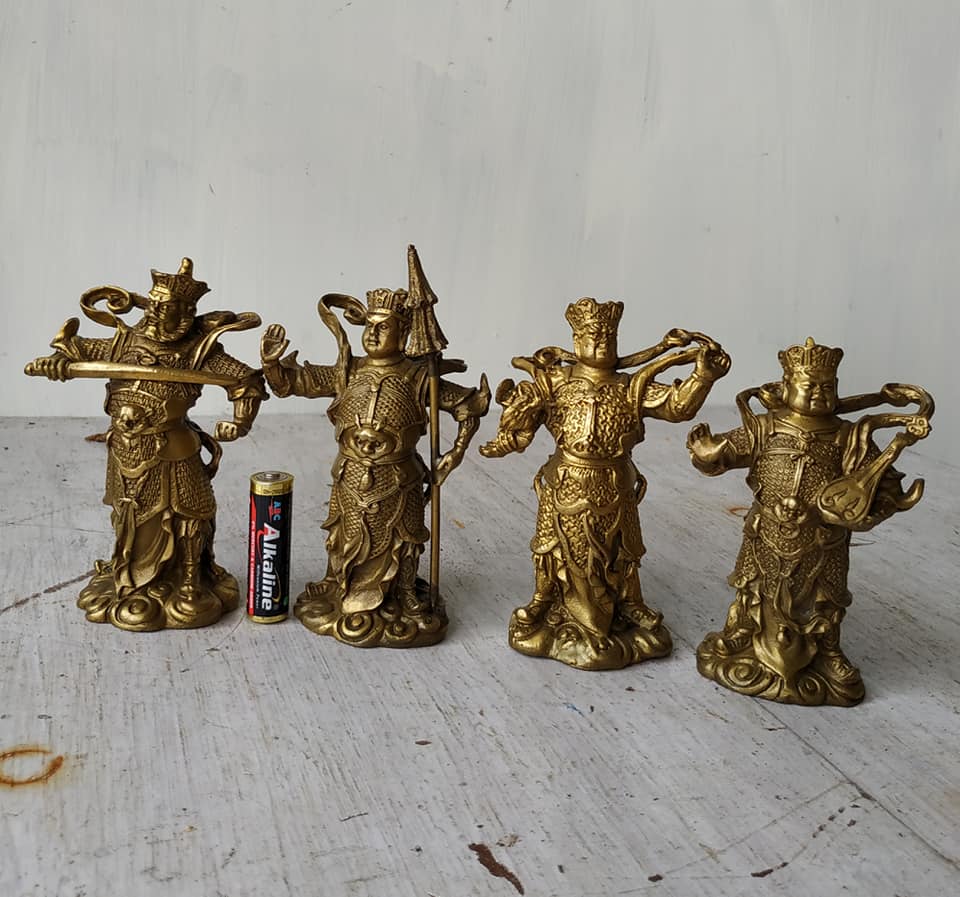 ORIENTAL: Patung Kuningan Padat Shi Da Tian Wang Empat Raja Penjaga ...