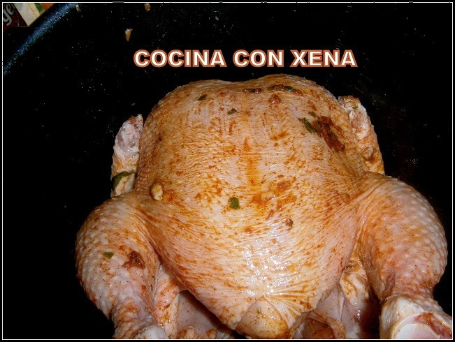 COCINA CON XENA: Pollo asado entero con tapa de dorar en Olla Gm