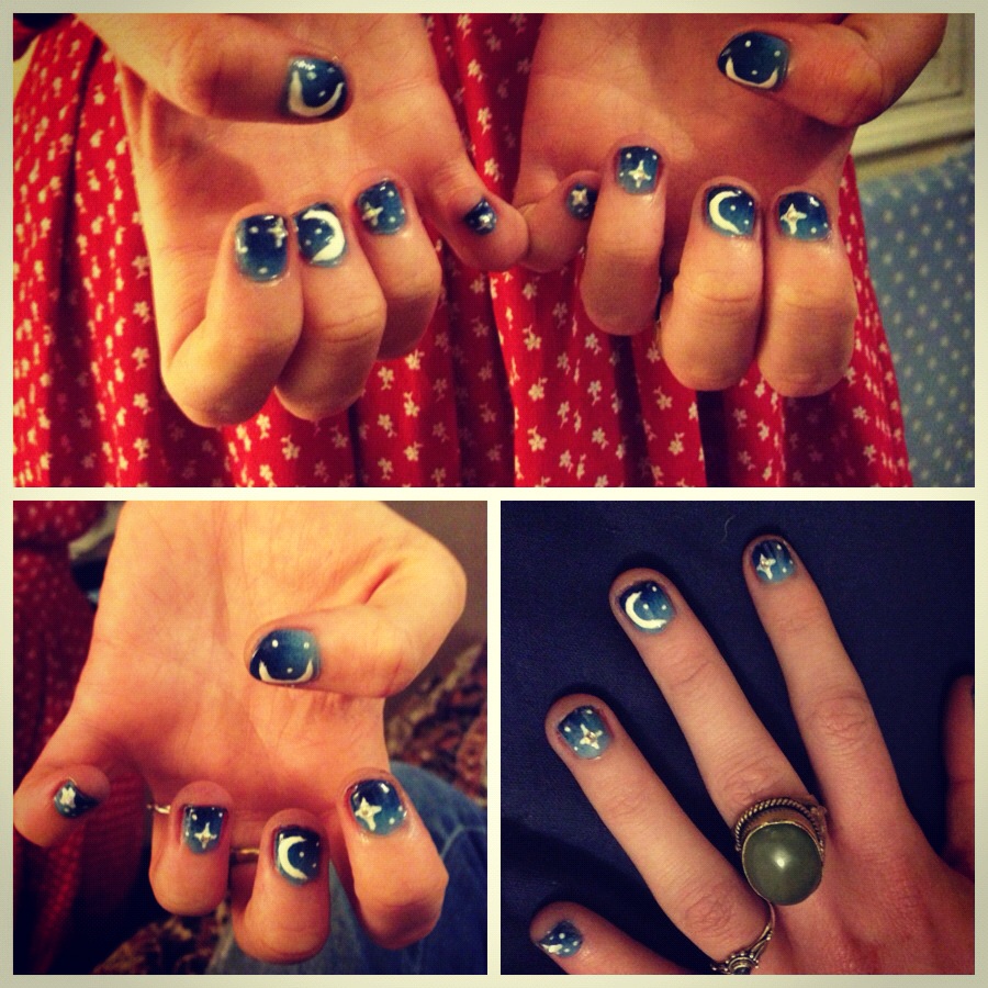 The pale female: Night Sky Nails: Tutorial