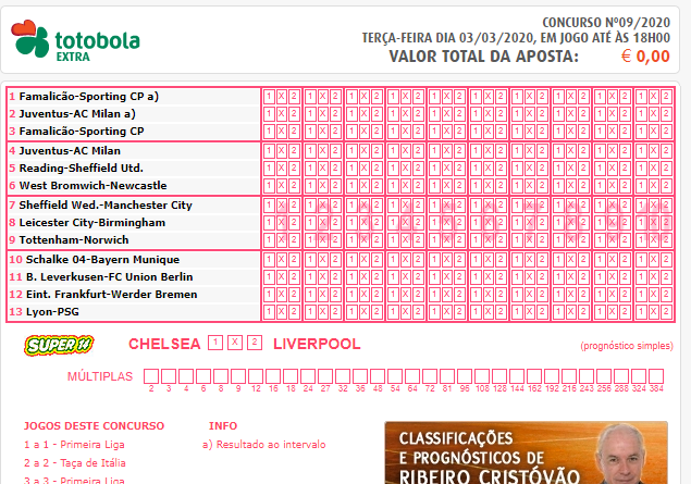 MÚLTIPLAS BASEADAS NO TOTOBOLA: totobola extra