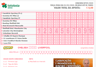 MÚLTIPLAS BASEADAS NO TOTOBOLA: totobola extra