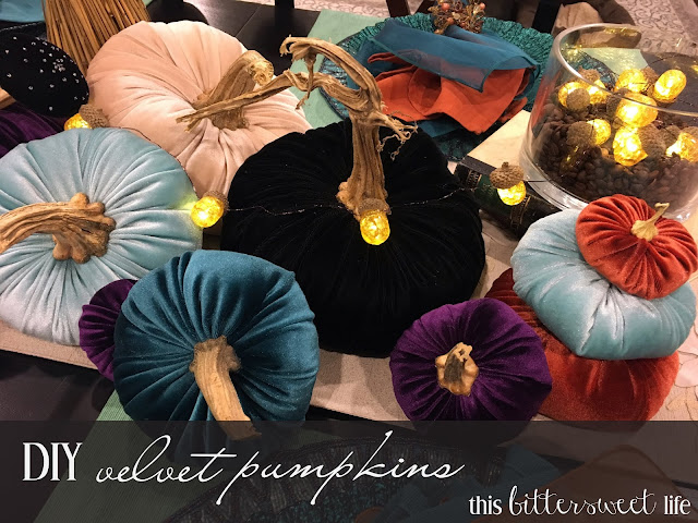 Easy DIY Velvet Pumpkins - This Bittersweet Life