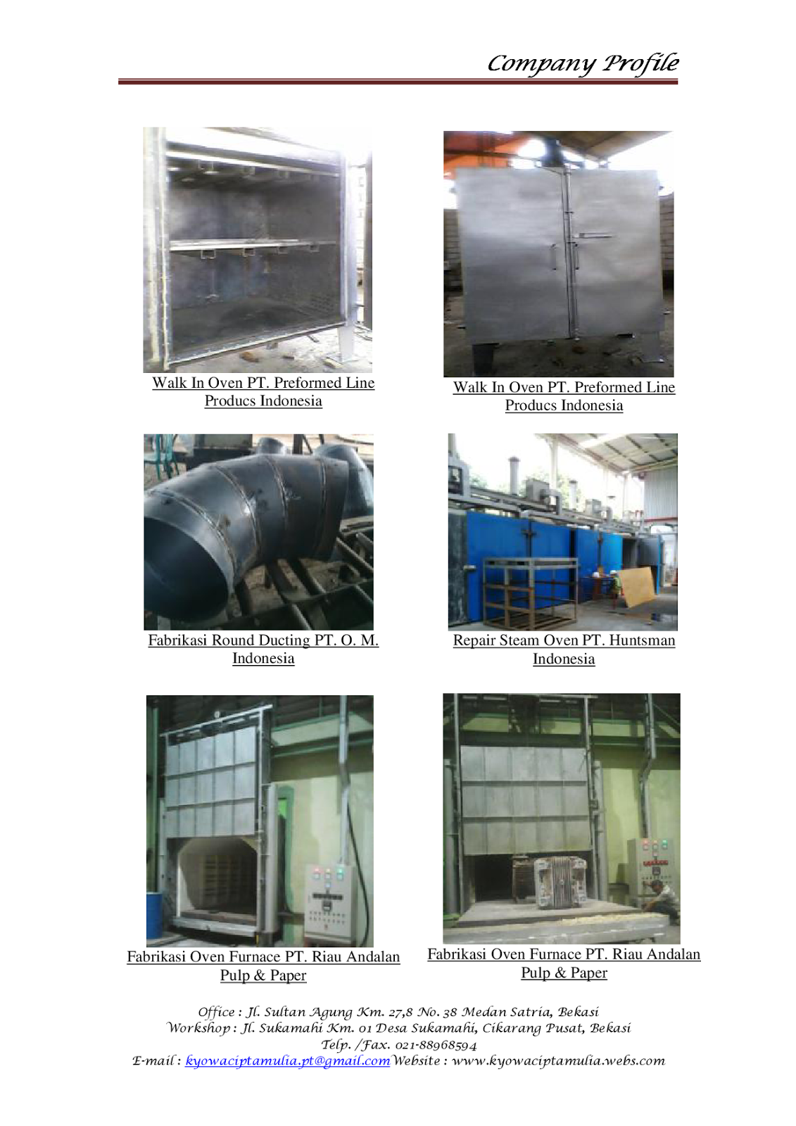 PT KYOWA CIPTA MULIA - CRANE HOIST,OVEN FURNACE, DUST COLLECTOR, BLOWER ...