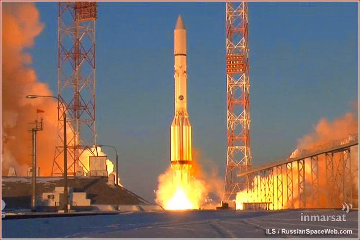 Suburban spaceman: Russian Proton-M launch carrying the Inmarsat-5 F-2 ...
