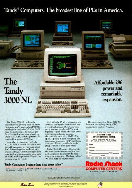 Rétro Scan: Tandy 3000 NL (1989)