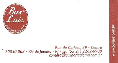 UM DIA APÓS O OUTRO: BAR LUIZ - GASTRONOMIA NO RIO DE JANEIRO (RJ)