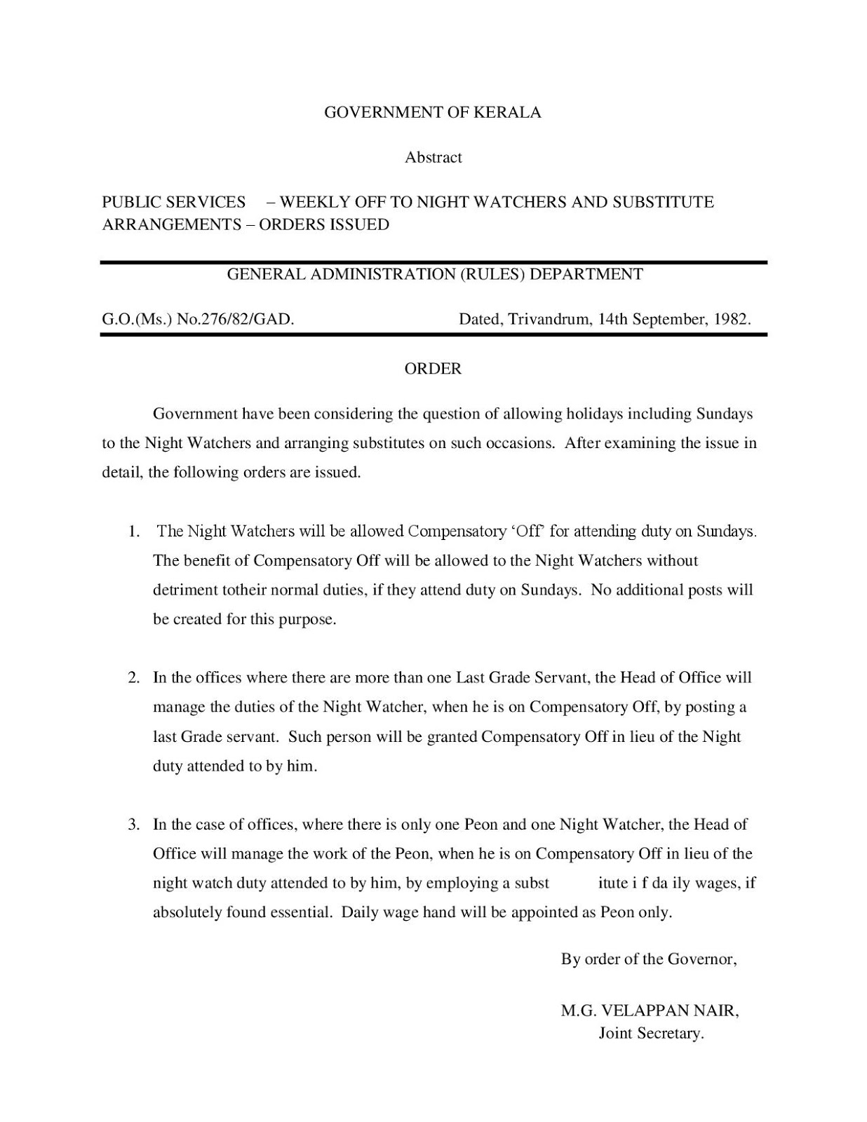 Last Grade Servants Kerala Compansation Leave For Watchman Duty Kerala last-grade-servants-kerala-compansation-leave-for-watchman-duty-kerala