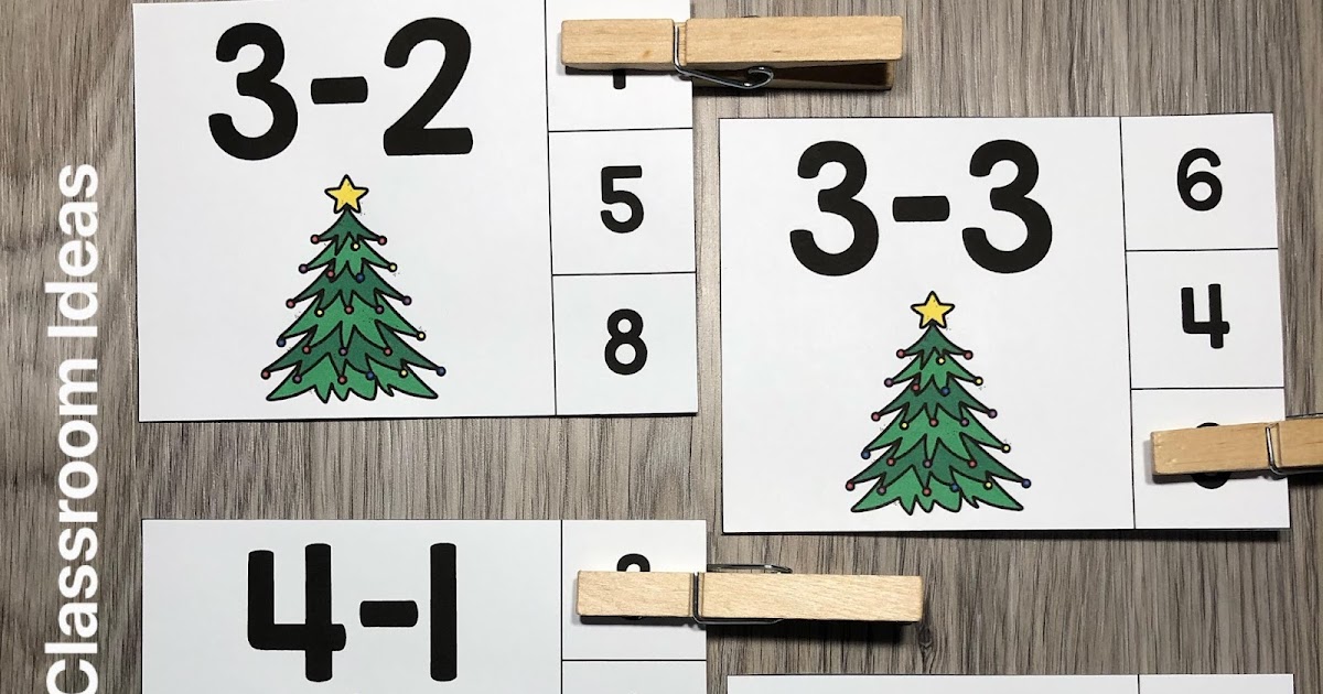 Seasonal December Subtraction Within 20 Clip Card Centers for Your ...