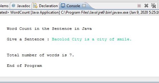 Free Programming Source Codes And Computer Programming Tutorials Word Count In The Sentence In Java