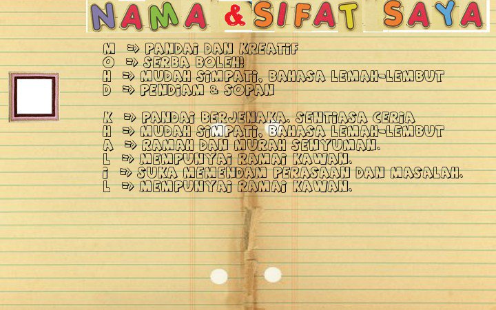 Aku & Kehidupan: Nama dan Sifat Saya