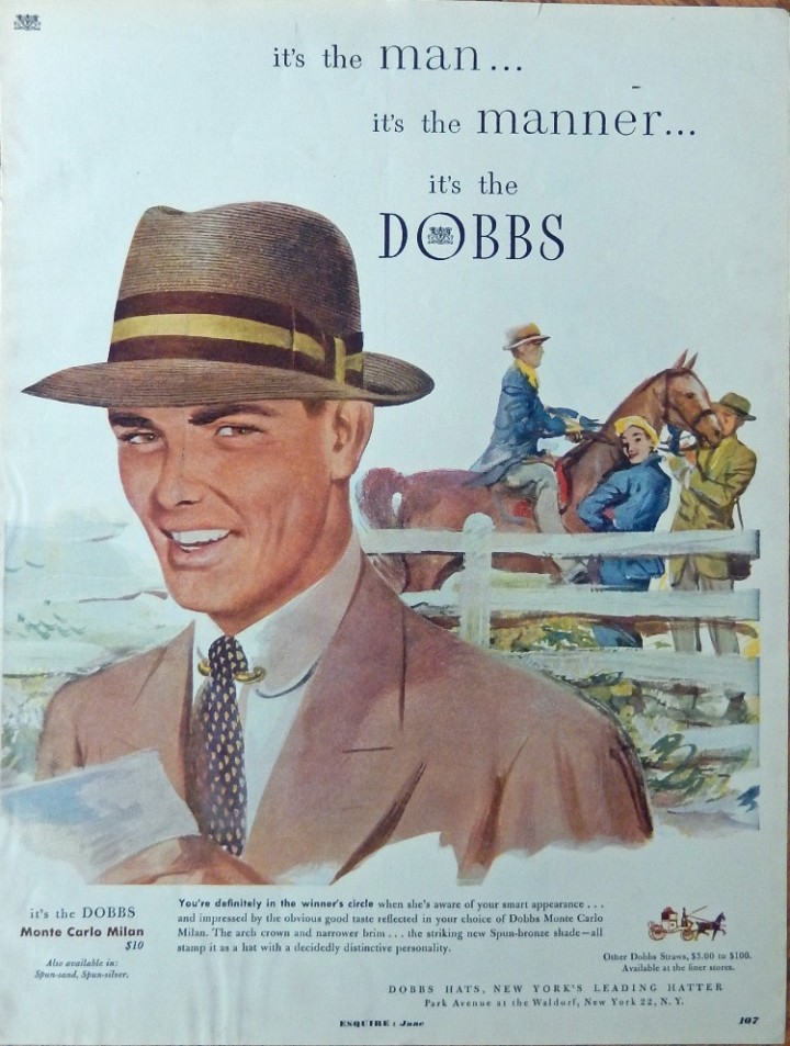 Vintage Dobbs Hat Ads.