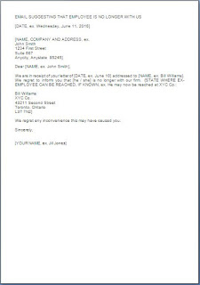 Left Employee Formal Intimation Letter