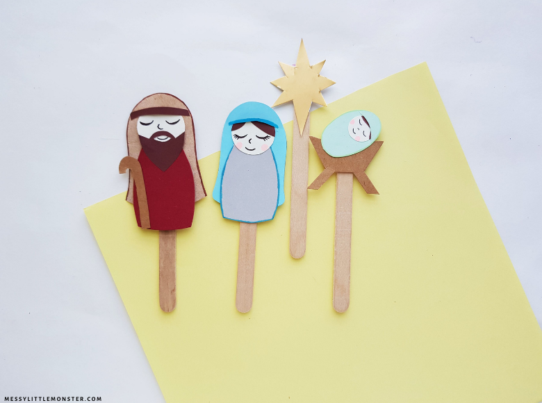 Christmas Nativity Puppet Craft - Messy Little Monster
