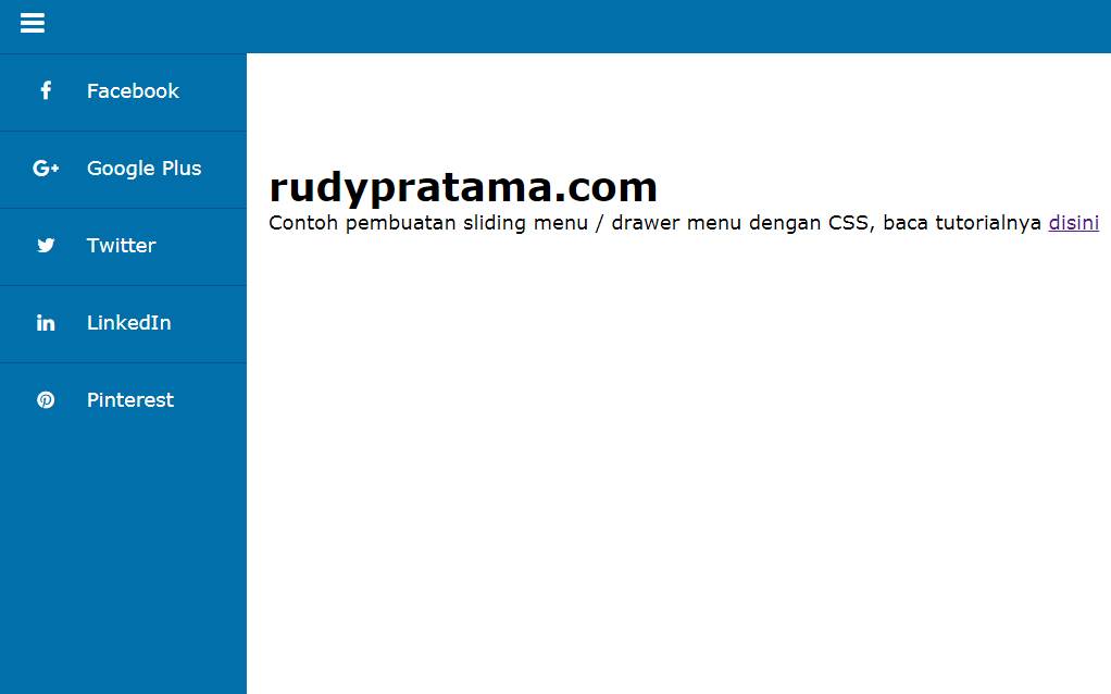 Cara Membuat Sliding Menu Dengan CSS dan HTML Cara Membuat Sliding Menu Dengan CSS dan HTML