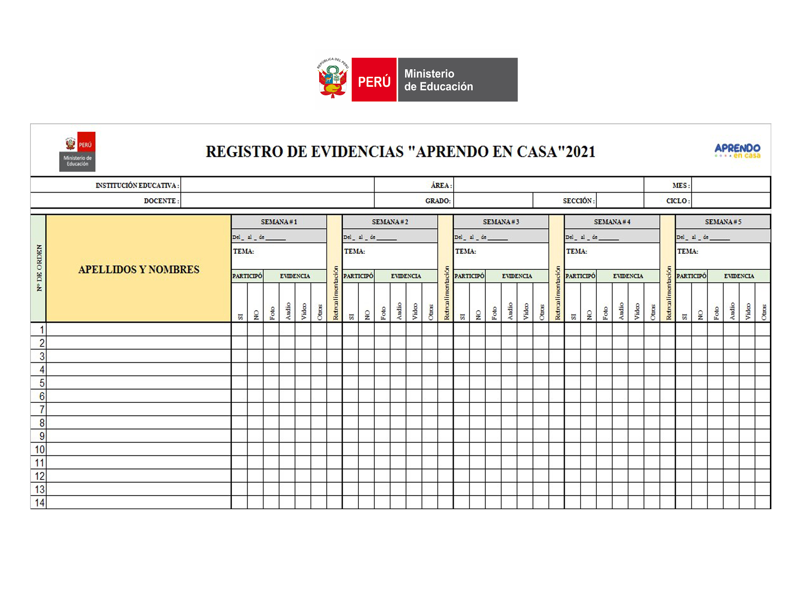 Modelos De Registros De Evidencias Del Estudiante Aprendo En Casa 2021 ... Modelos De Registros De Evidencias Del Estudiante Aprendo En Casa 2021 ...