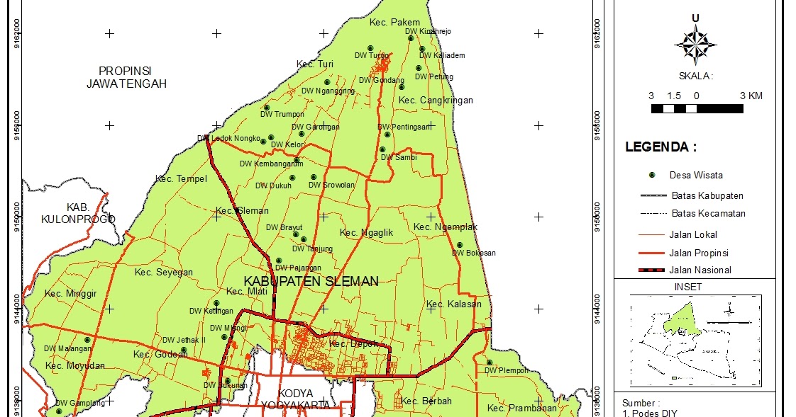 > Peta Lengkap Indonesia: Peta Desa Wisata Kabupaten Sleman