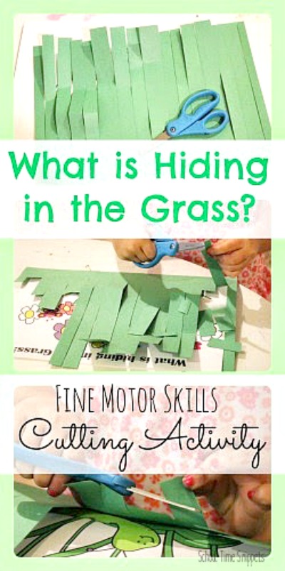 What Is Hiding In the Grass? Preschool Cutting Practice | School Time ...