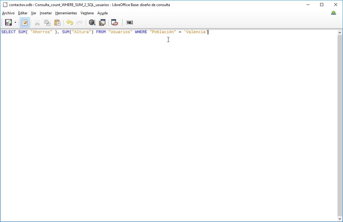 operaciones con SQL en LibreOffice Base (XI) | Aplicaciones de Libre Uso