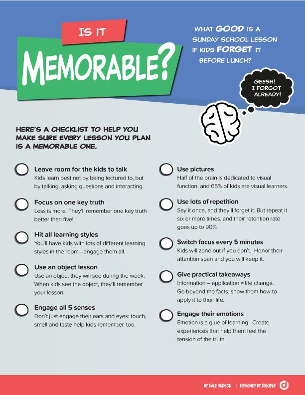 Make Your Lessons Memorable Free Tool RELEVANT CHILDREN S MINISTRY Make Your Lessons Memorable Free Tool RELEVANT CHILDREN S MINISTRY