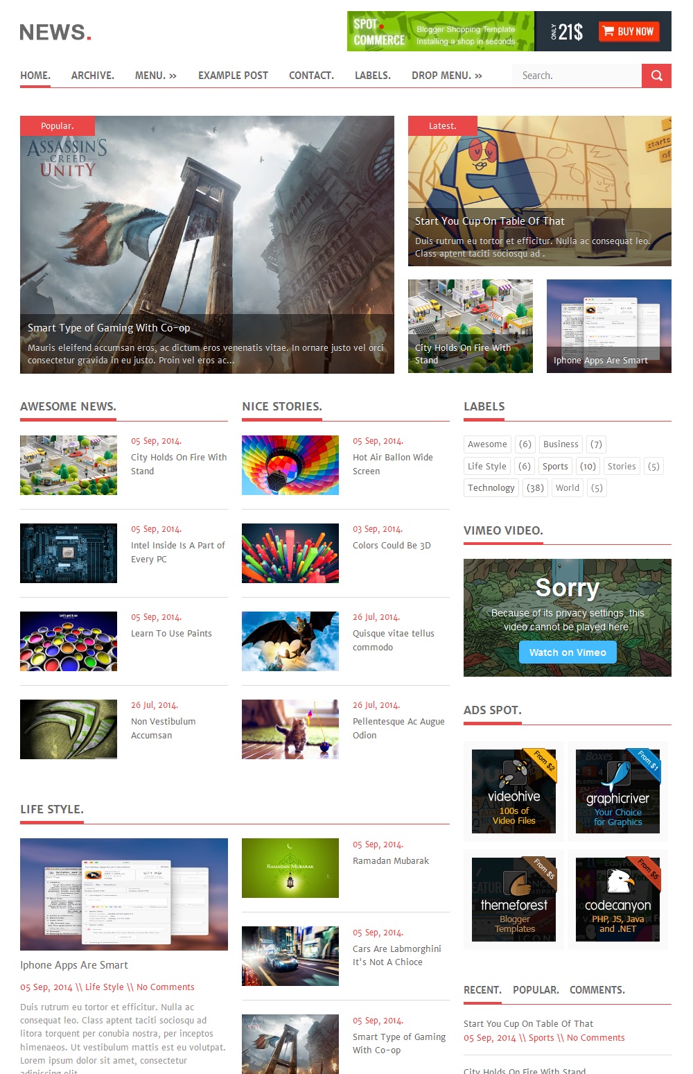 NEWS. Responsive Blogger Template