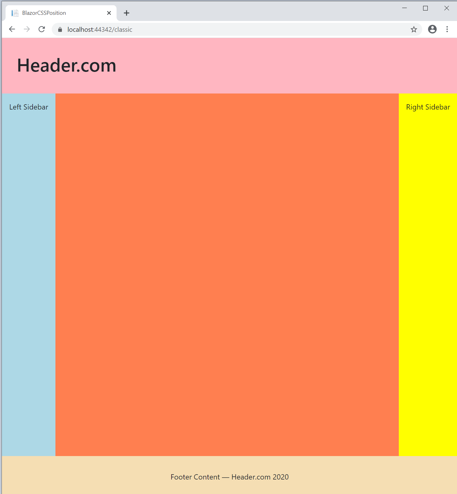 1 Line CSS Positioning Blazor Style