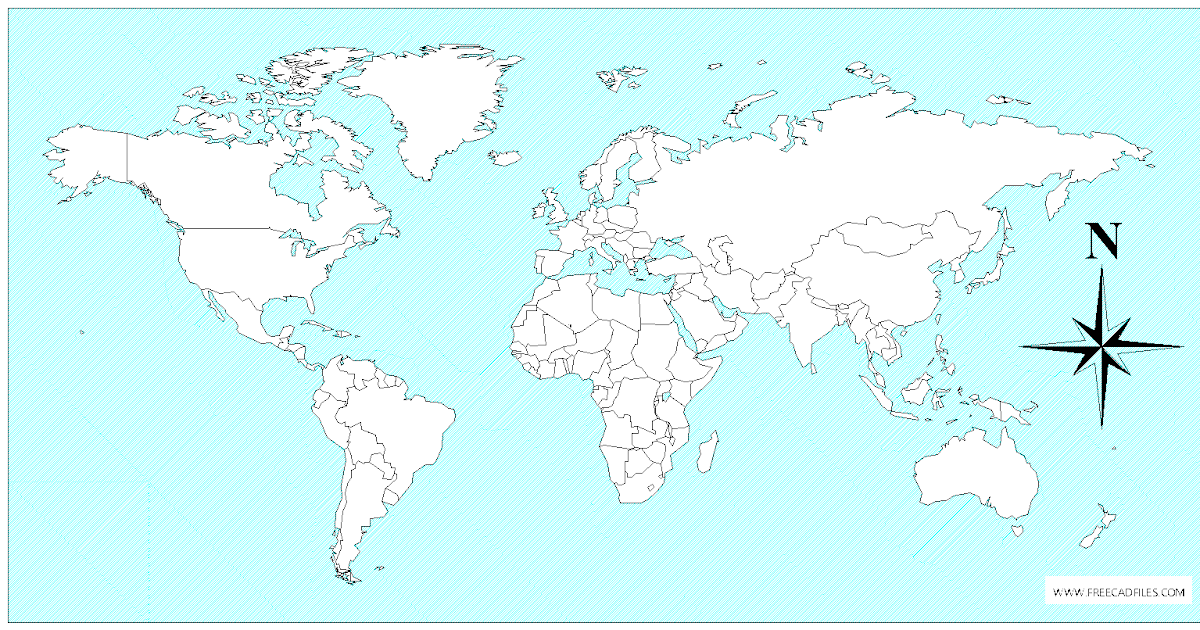 World Map AutoCAD Block Free Download