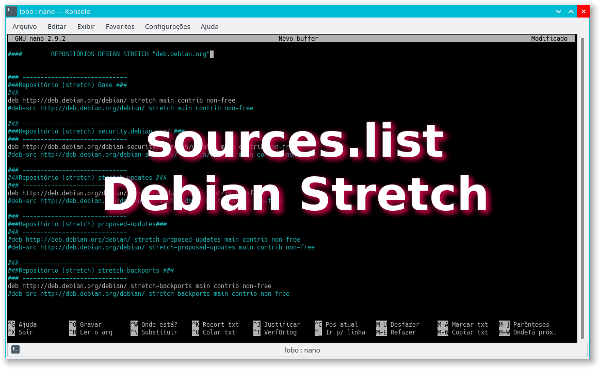 Configurar a sources.list do Debian Stretch