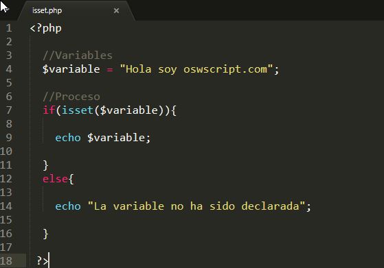 Función isset() en php - OSWSCRIPT