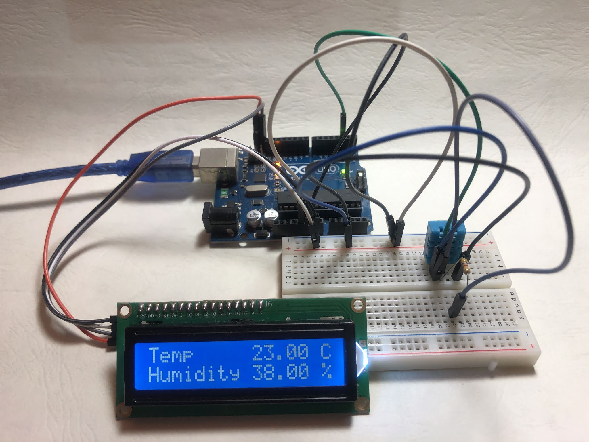 Arduino筆記(9)：DHT11溫濕度感應偵測與LCD顯示