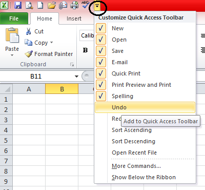 Knowledge Maker: Quick Access Toolbar - Excel