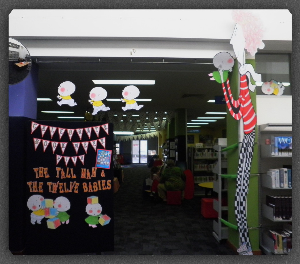 Illustration Up Close: A Tall Man Library Display for Book Week