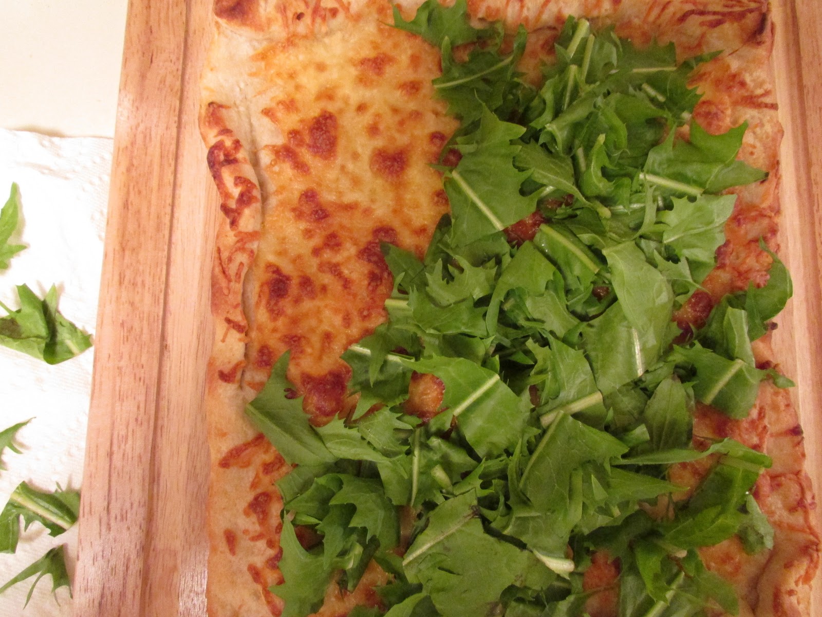 Lemon Dandelion Green Pizza