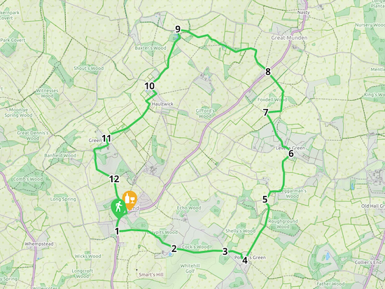 Hertfordshire Walker: Walk 118: Dane End NE Loop