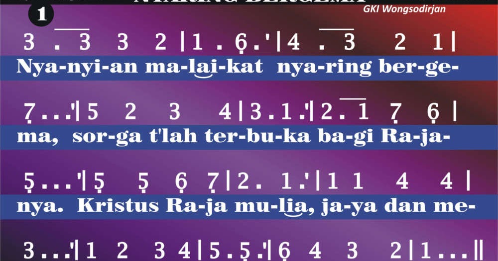Lirik dan Not Kidung Jemaat 223 Nyanyian Malaikat Nyaring Bergema