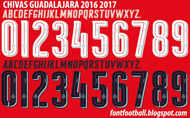 FONT FOOTBALL: Font Vector Chivas Guadalajara 2016 2017 kit FONT FOOTBALL: Font Vector Chivas Guadalajara 2016 2017 kit