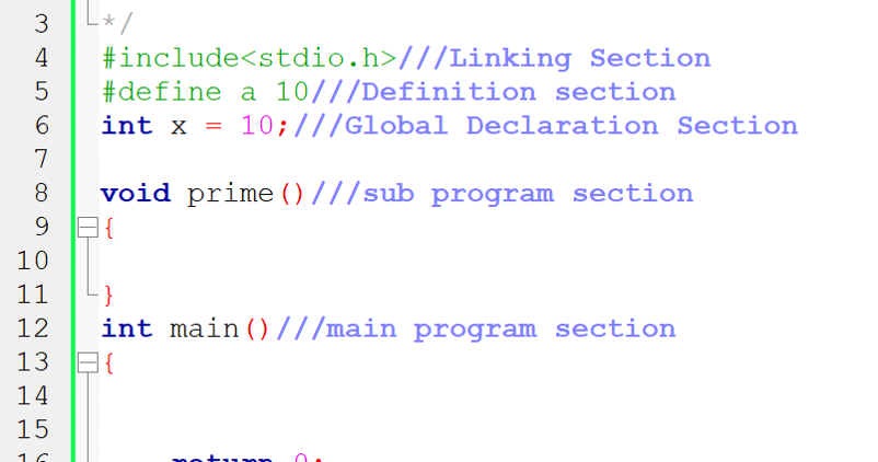 Major Parts of a C program with proper example ~ Smart Education