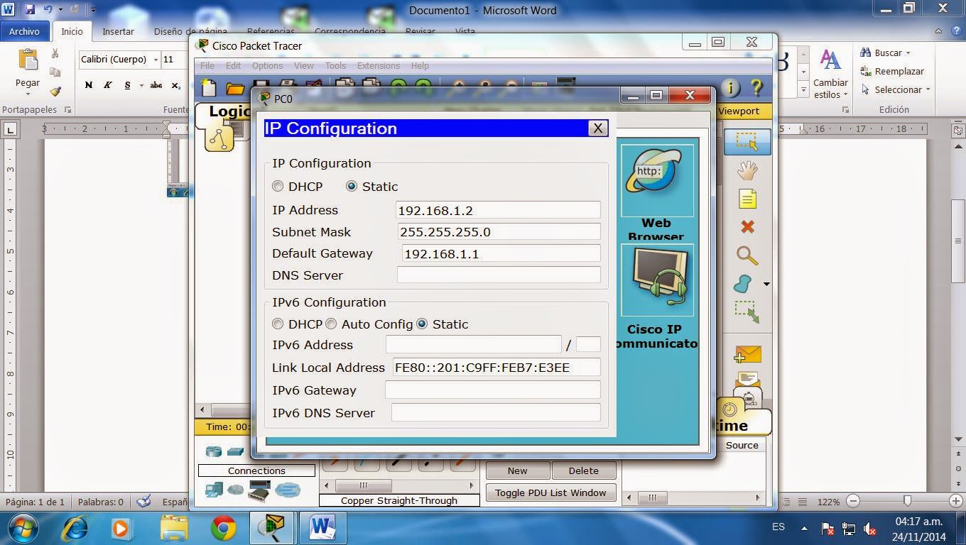 Instalación y Configuración de Aplicaciones y Servicios: PRACTICAS DE PACKET TRACER