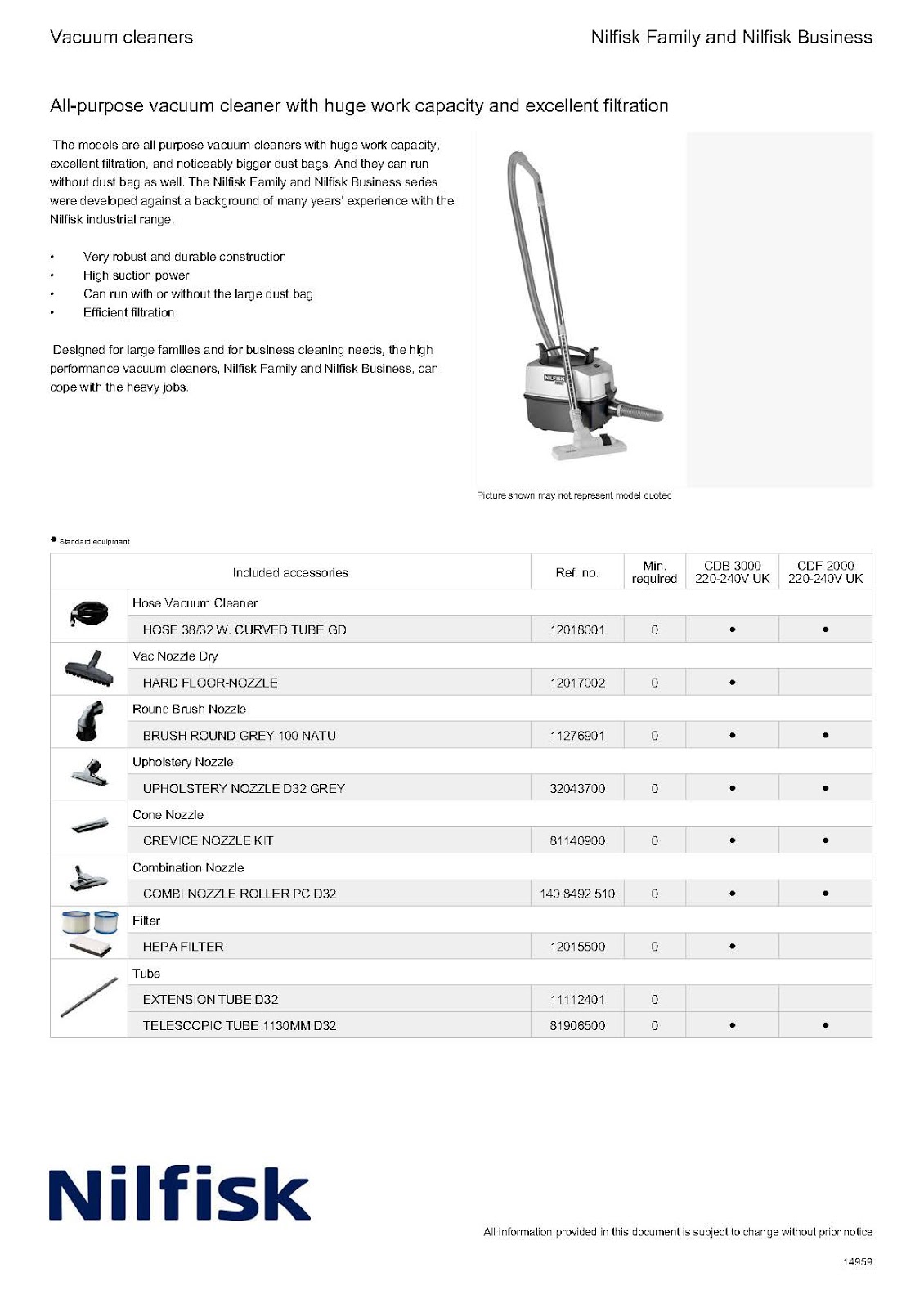 Nilfisk Family & Nilfisk Business Vacuum Cleaner