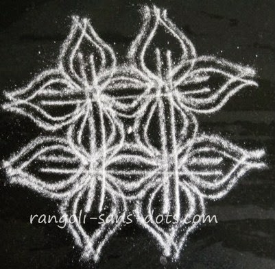 Rangoli - 2 lines kolam