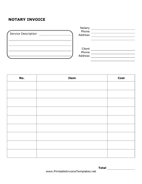Notary Invoice Template - Invoice Template