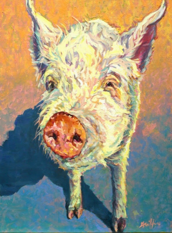 Daily Painters Abstract Gallery: Colorful Contemporary Pig Art, Pig ...