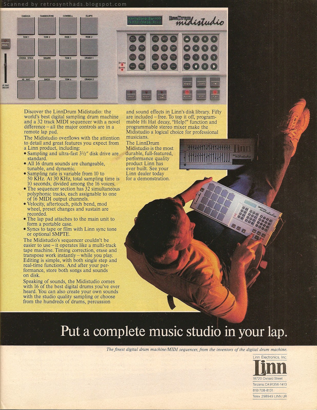 Retro Synth Ads: Linn Electronics Inc. LinnDrum Midistudio "Put a ...