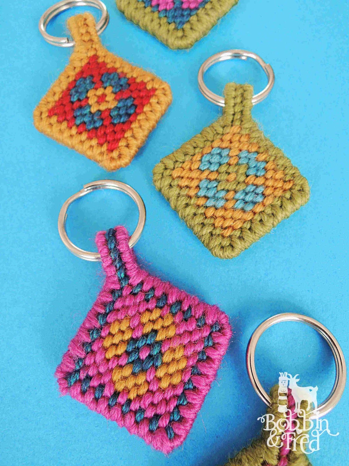 DIY: Flower Power Tapestry Keyring | Sewing with Bobbin and Fred