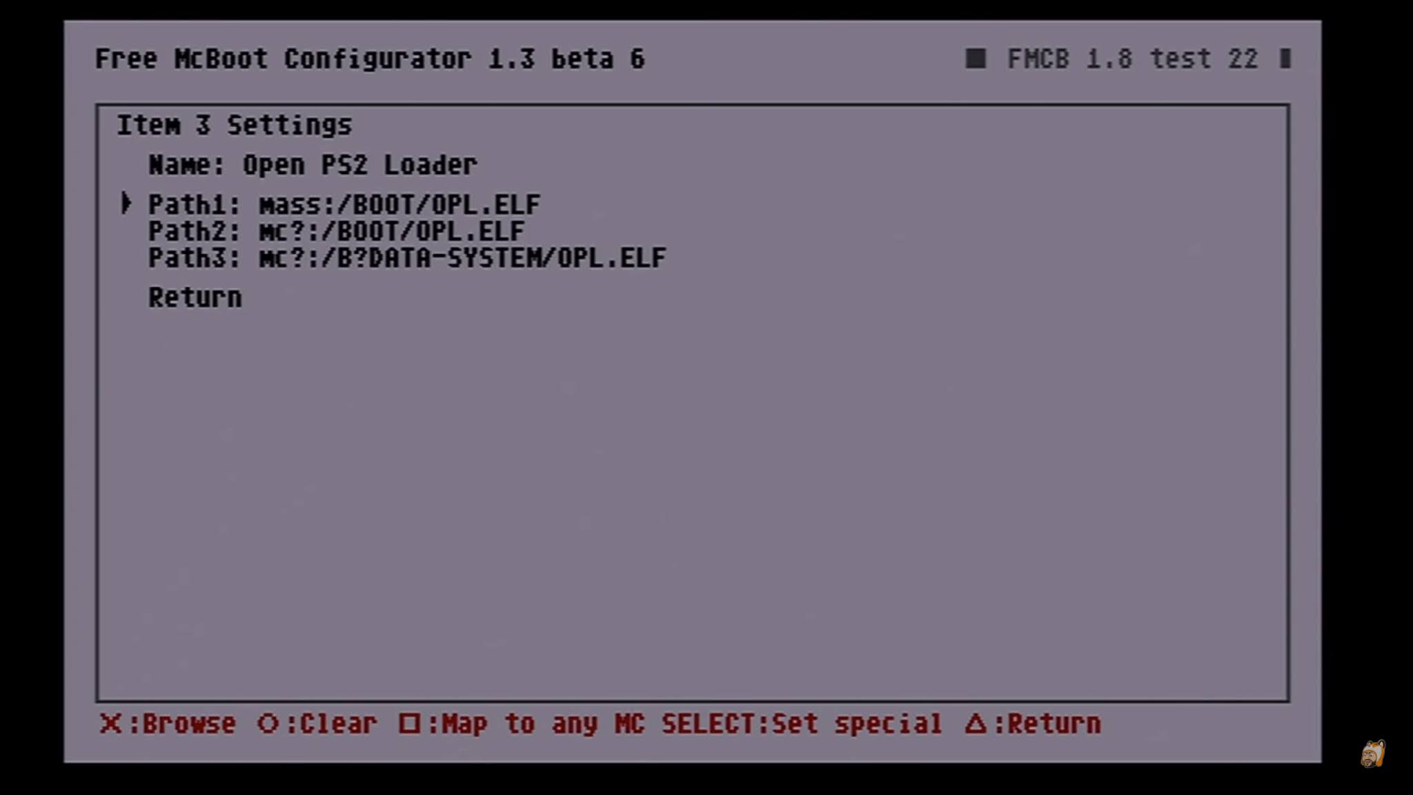 ps2 Free McBoot FMCB導入後のメニューに新規追加&編集する方法
