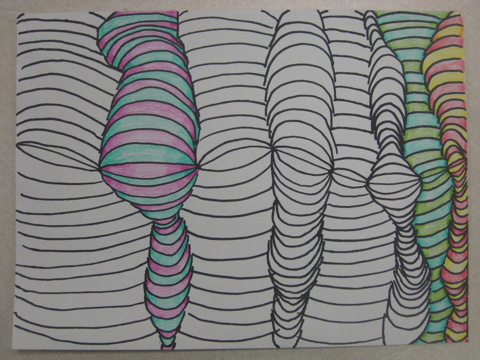 Miss Young's Art Room: 3D Line Design with 5th Grade